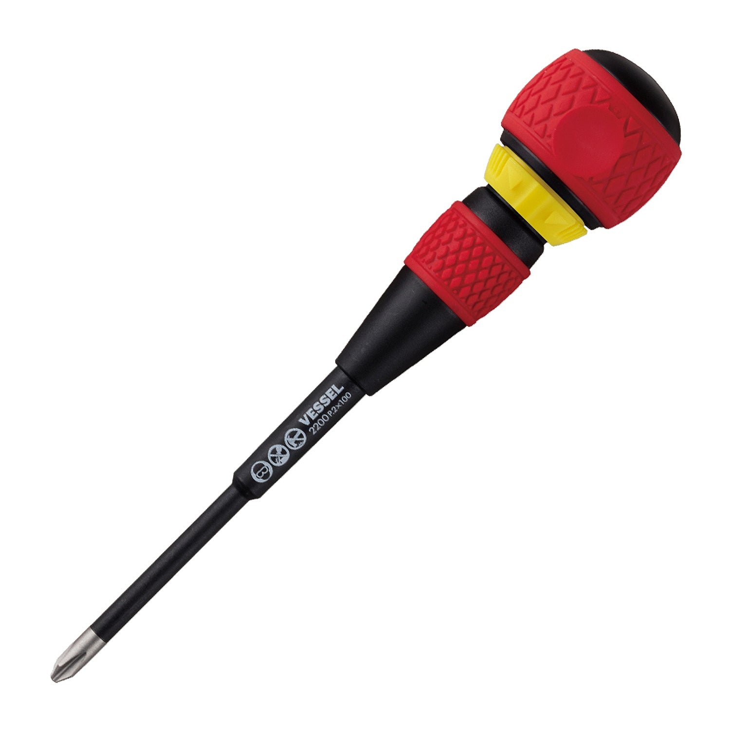 Ball Ratchet Screwdriver No.2200 (PH2 x 100) (VESSEL) – PiranhaTools