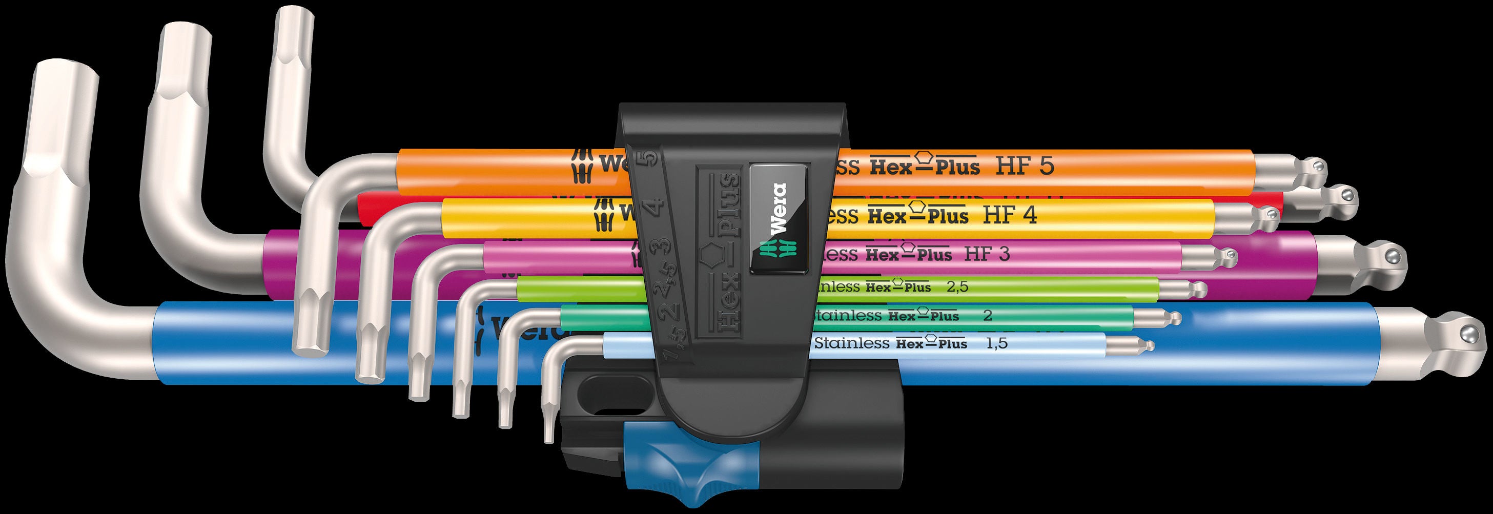 Hex-Plus Multicolour STAINLESS L-Key Set 9pc w/ holding function - Met ...